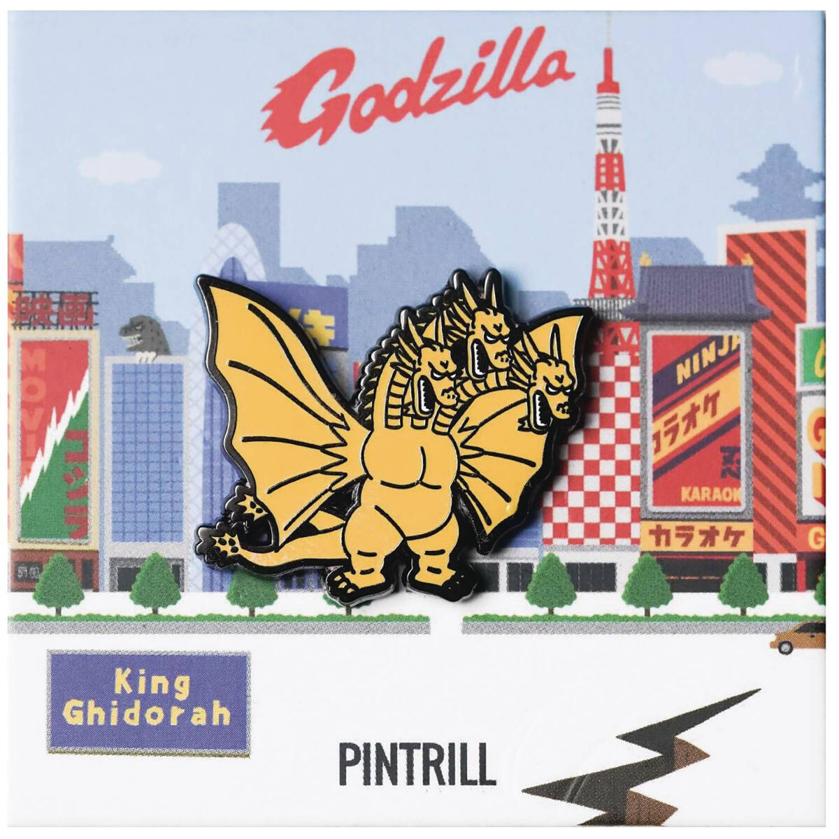 PINTRILL GODZILLA SERIES 4 KING GHIDORAH ENAMEL PIN – Cards and Comics ...